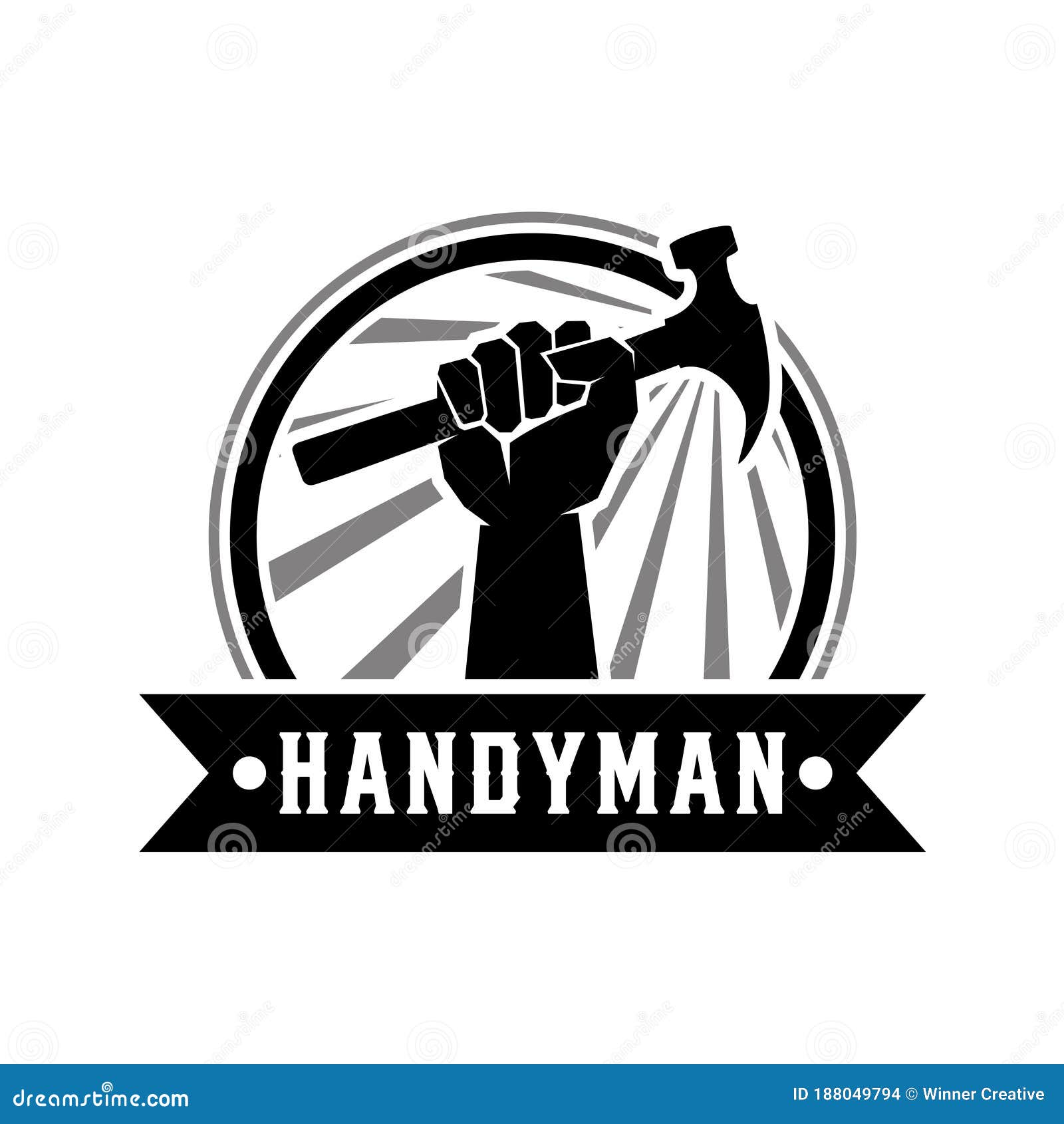 Handyman Logo. Hammer Logo Design Vector Stock Vector - Illustration of ...