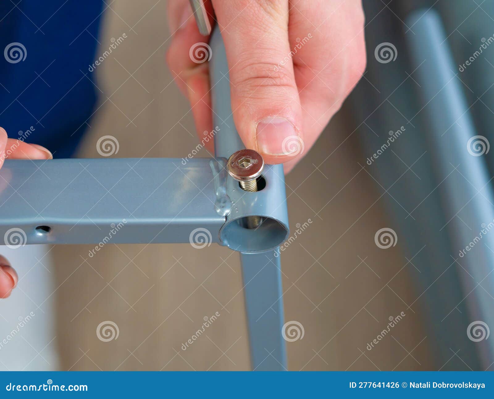 Handyman Making Furniture Assembly Using Tools for Repair Stock Photo ...