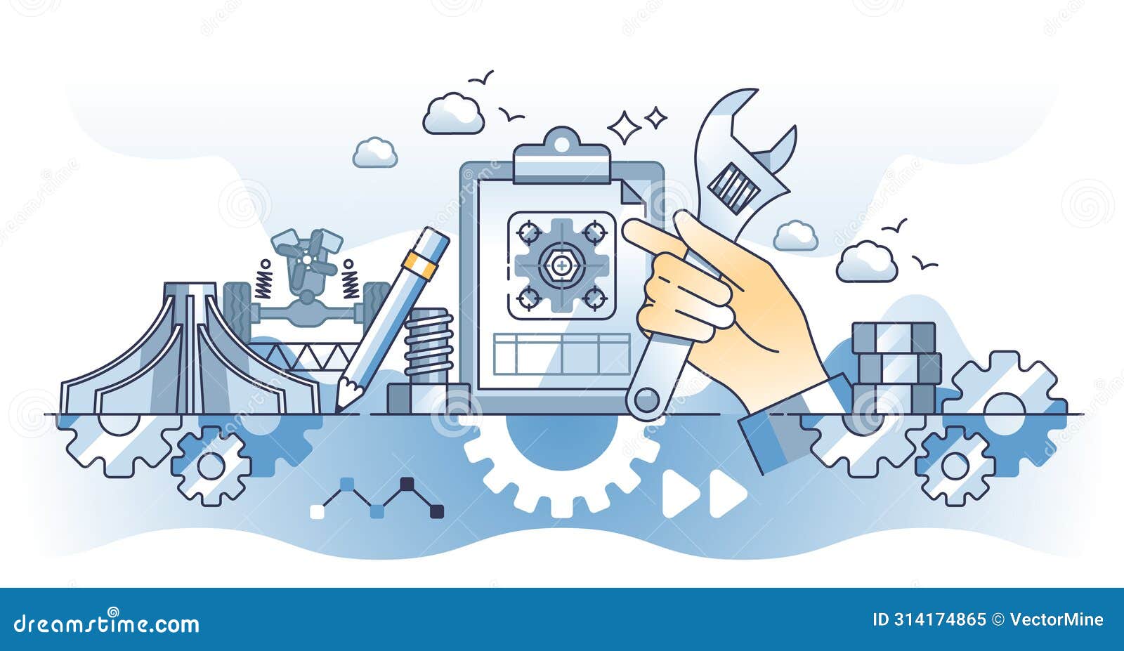 Handyman Occupation As Professional Maintenance Work Outline Hands ...