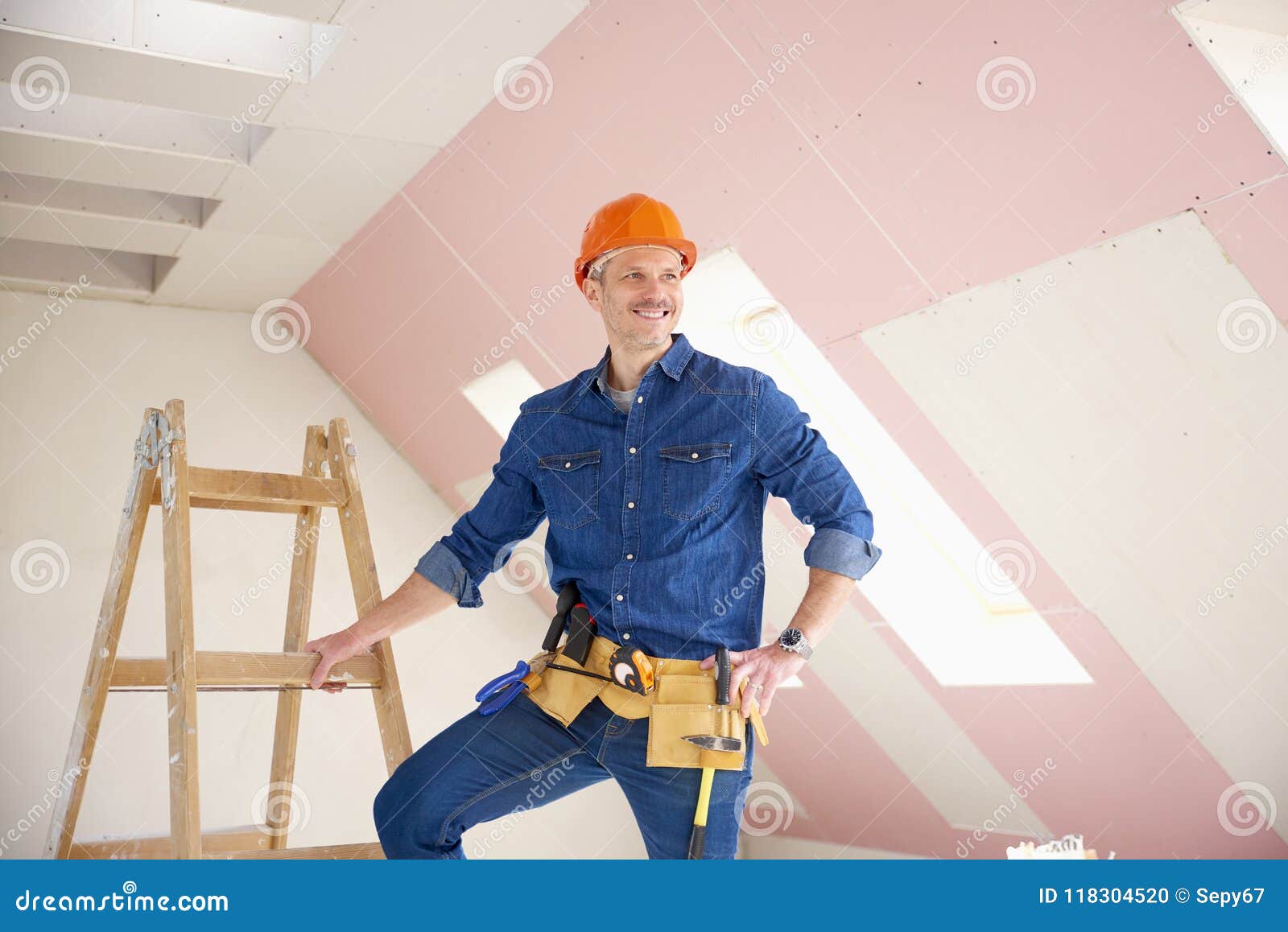 Handyman portrait stock photo. Image of domestical, addition - 118304520