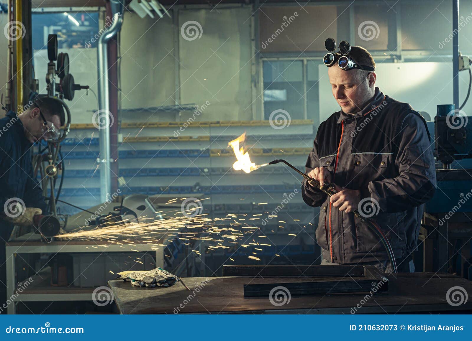 Handyman Preparing His Autogenous Welding Tool Stock Image - Image of ...