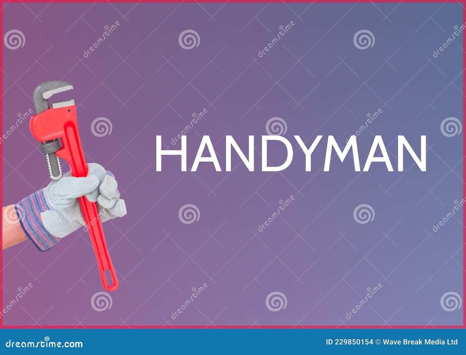Handyman Text Over Hand Holding a Tool Against Purple Gradient ...