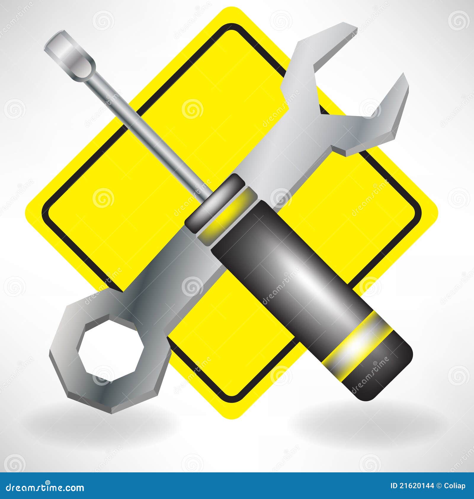 Handyman Tools on Attention Sign Stock Vector - Illustration of toolbox ...
