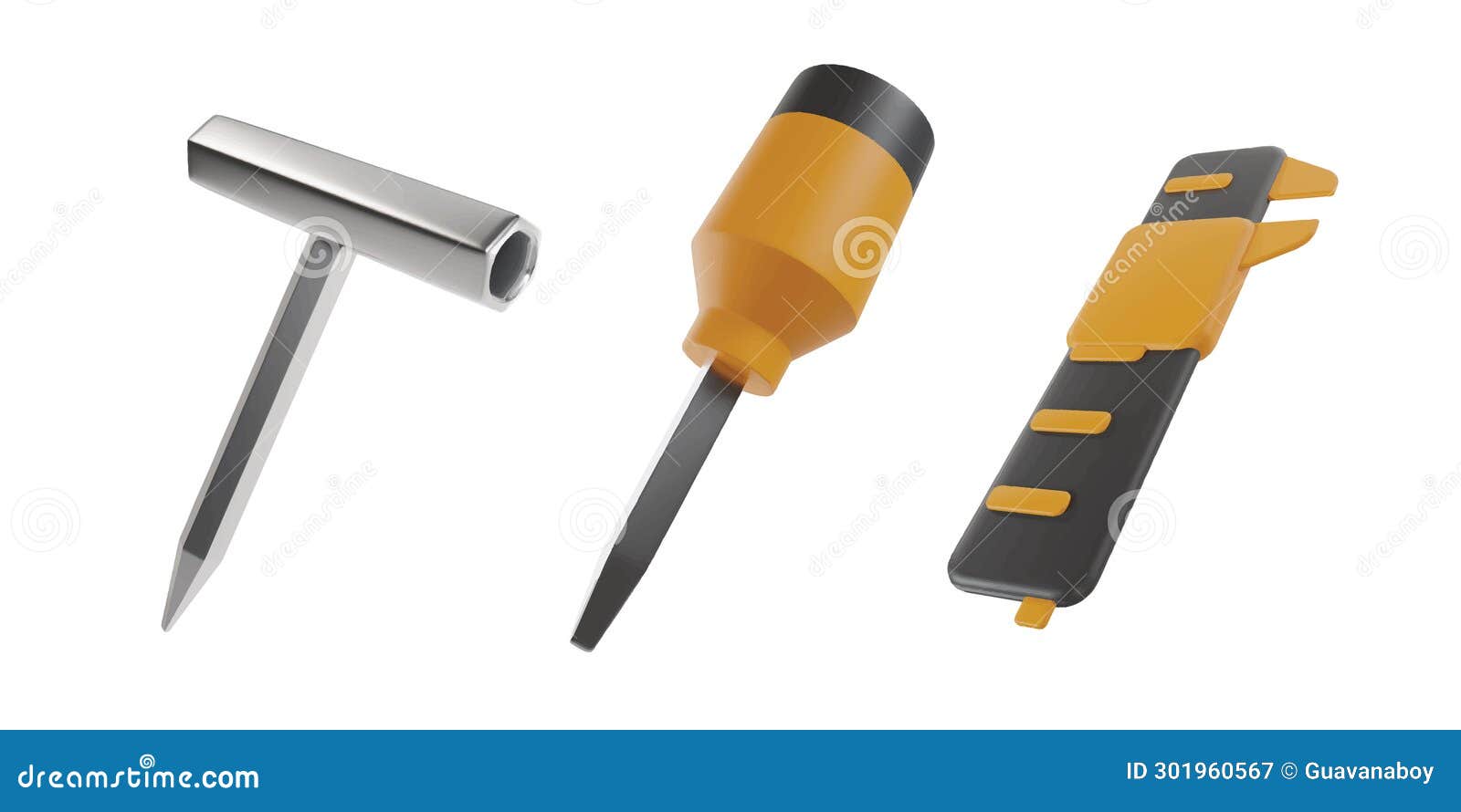 Handyman Tools 3d Icons Vector Clipart Stock Vector - Illustration of ...