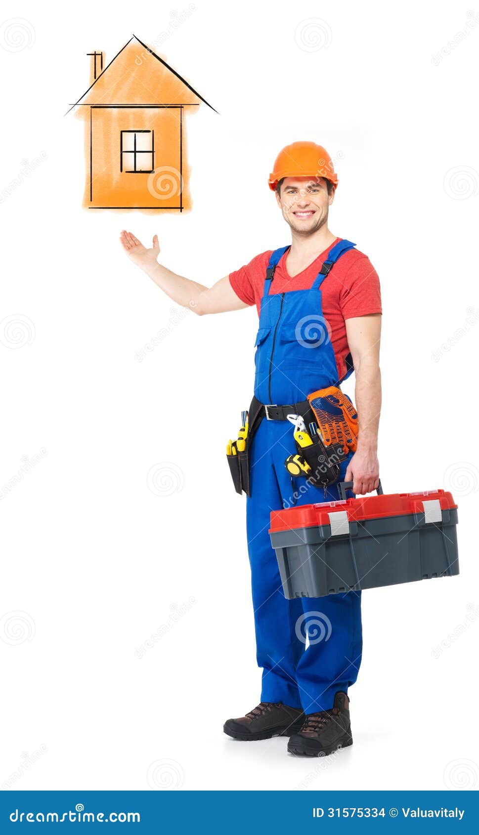 Handyman with Tools Full Portrait Stock Photo - Image of equipment ...