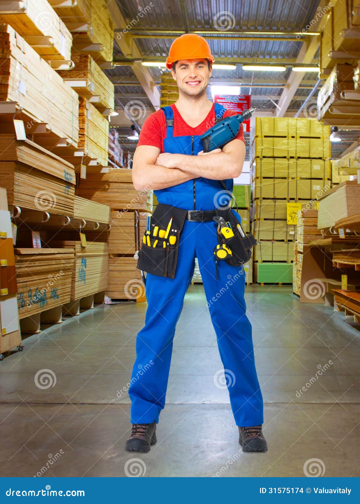 Handyman with tools stock photo. Image of smiling, repairman - 31575174