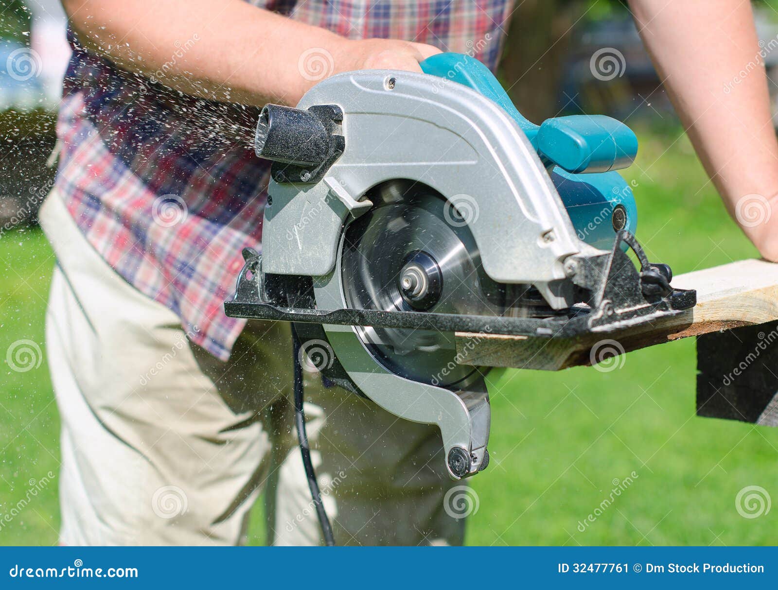 Handyman Using Hand-held Saw Stock Image - Image of closeup, hobby ...