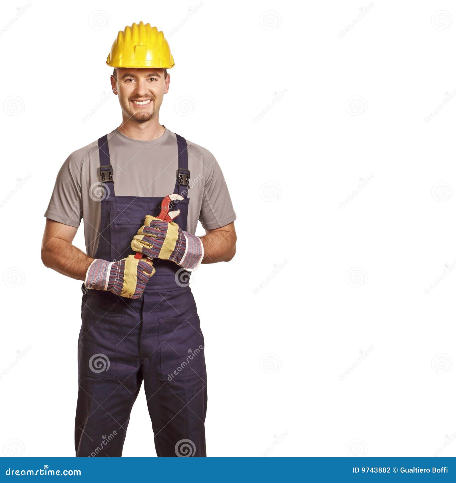 Handyman on white stock photo. Image of protection, white - 9743882