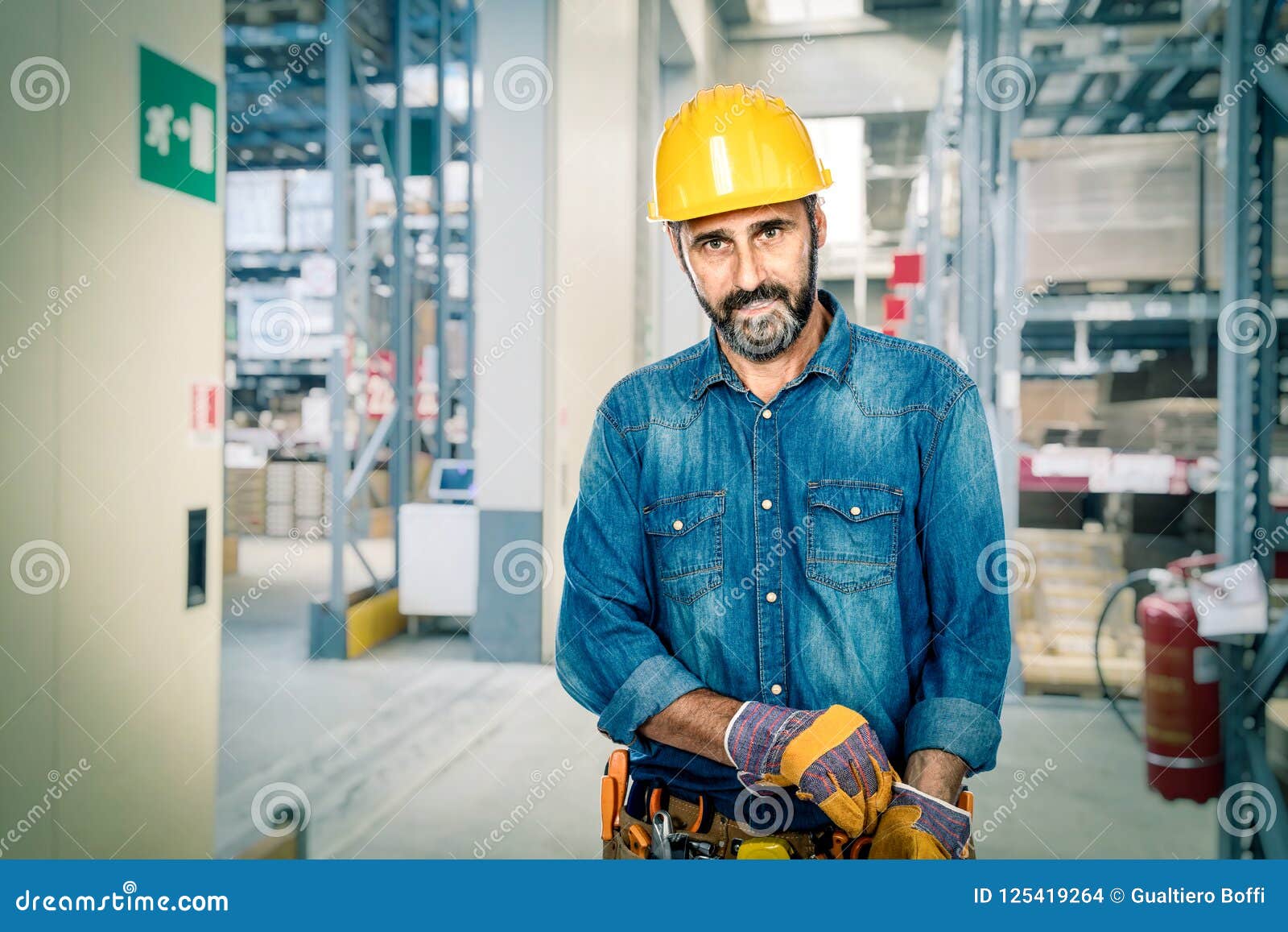 Handyman at work stock photo. Image of builder, tool - 125419264