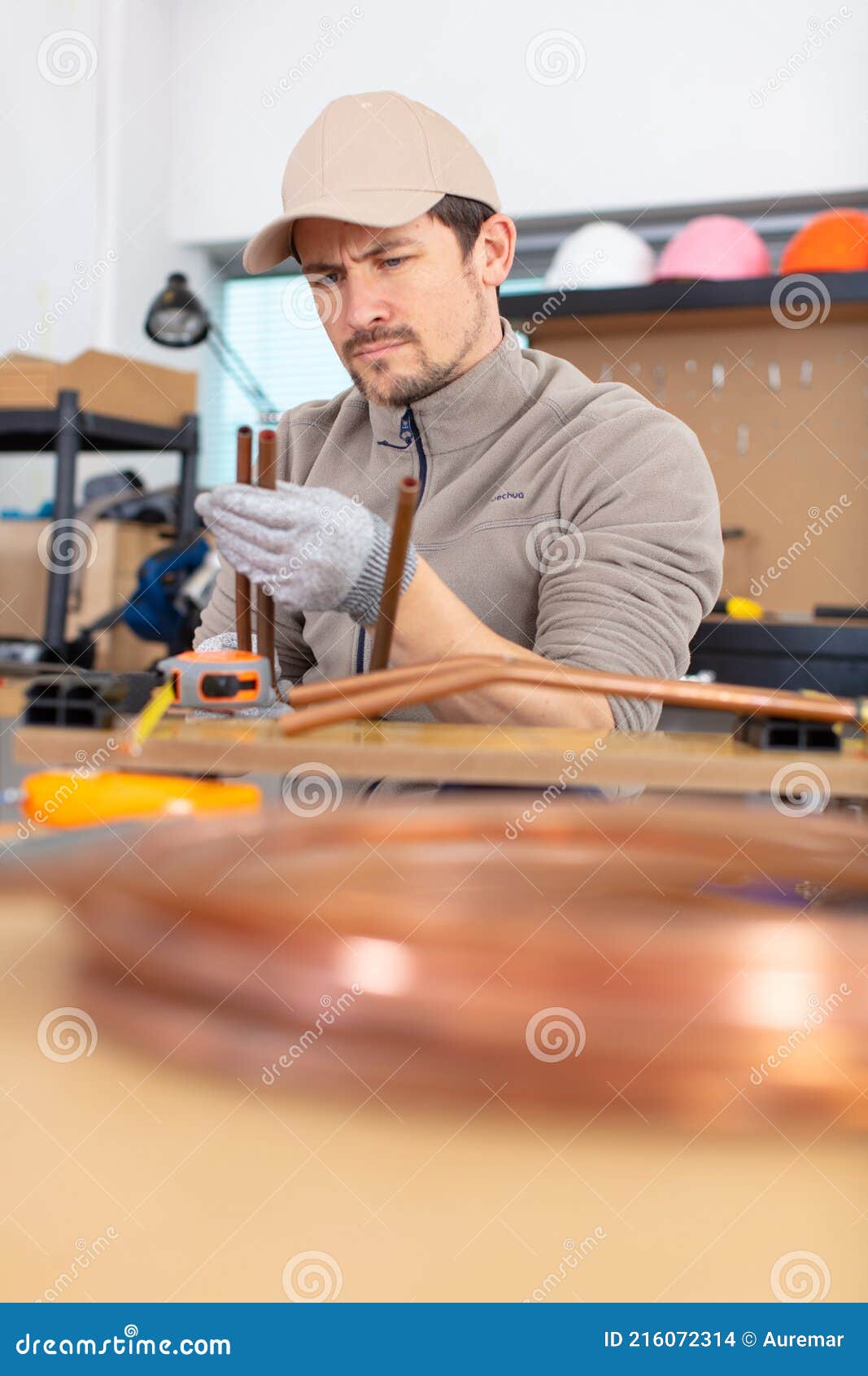 Handyman at Work in Workshop Stock Photo - Image of toolbelt, adult ...