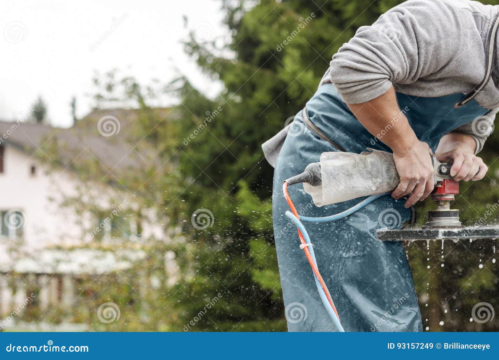 Handyman Working with Grinding Machine Stock Image - Image of plate ...