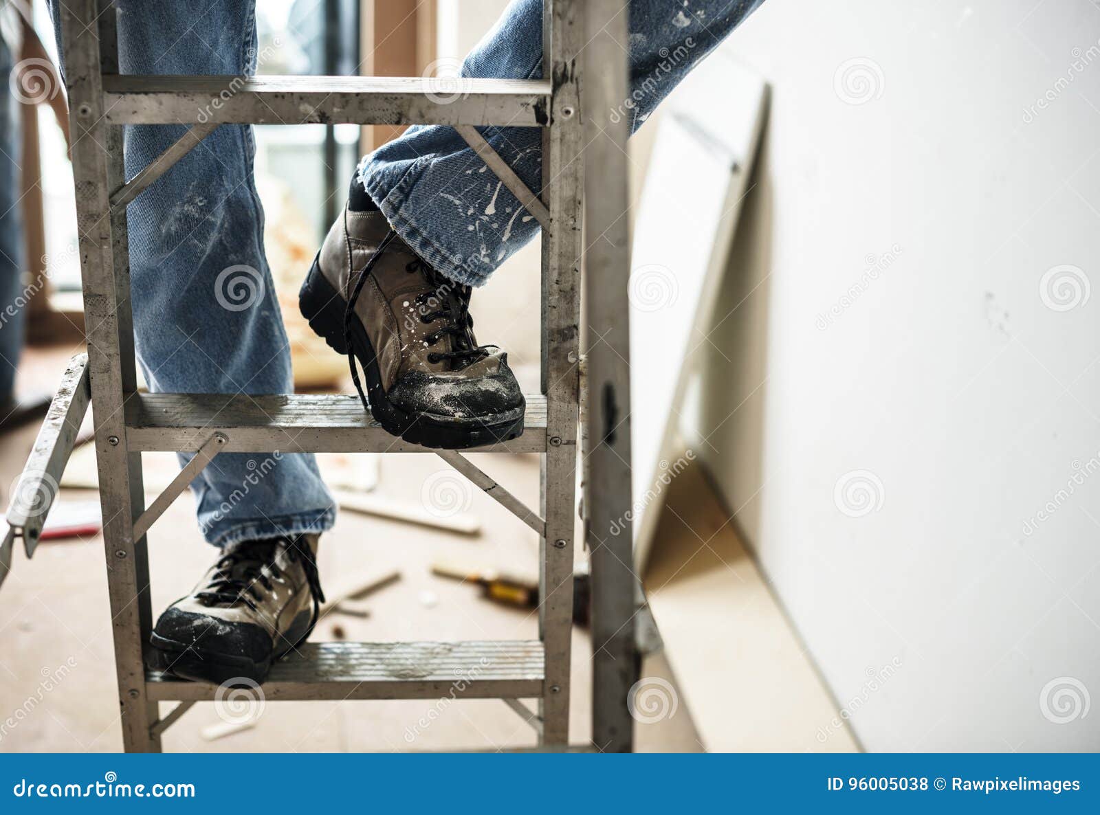 Handyman Working Renovating Build Tools Stock Photo - Image of ...