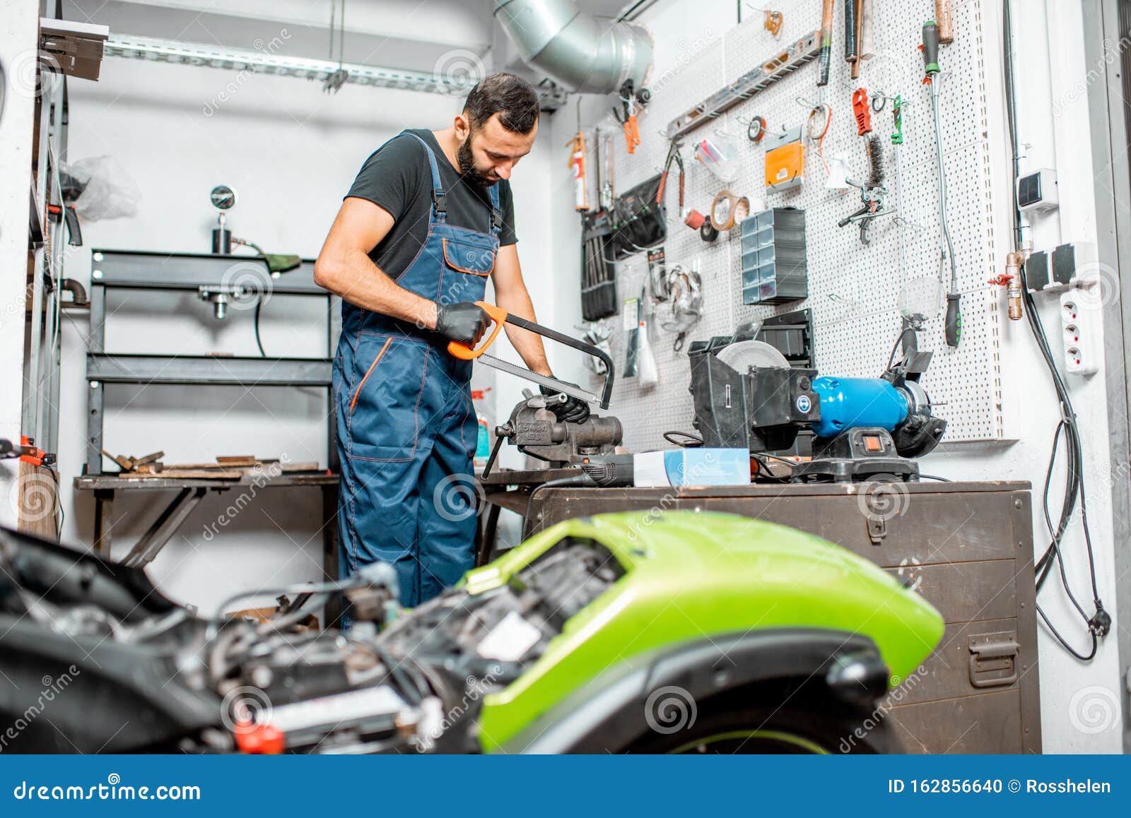 Handyman Working at the Workshop Stock Photo - Image of caucasian ...
