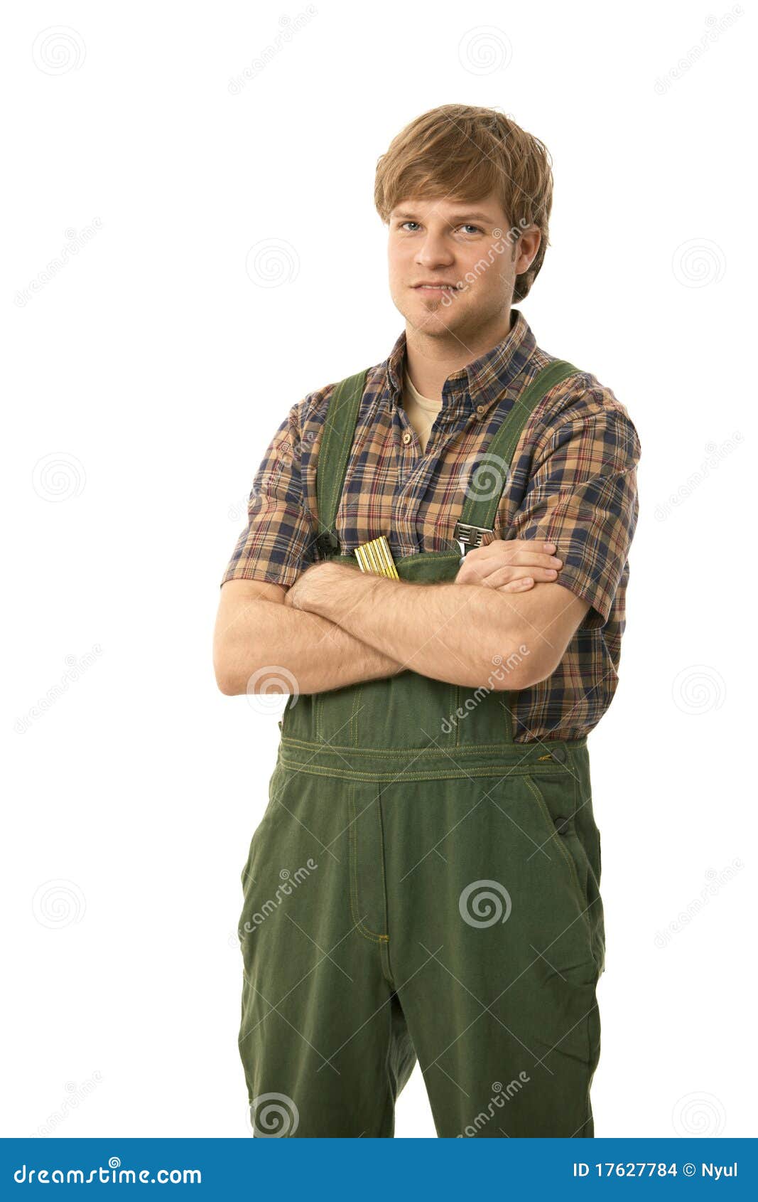 Handyman in workwear stock photo. Image of fresh, cutout - 17627784