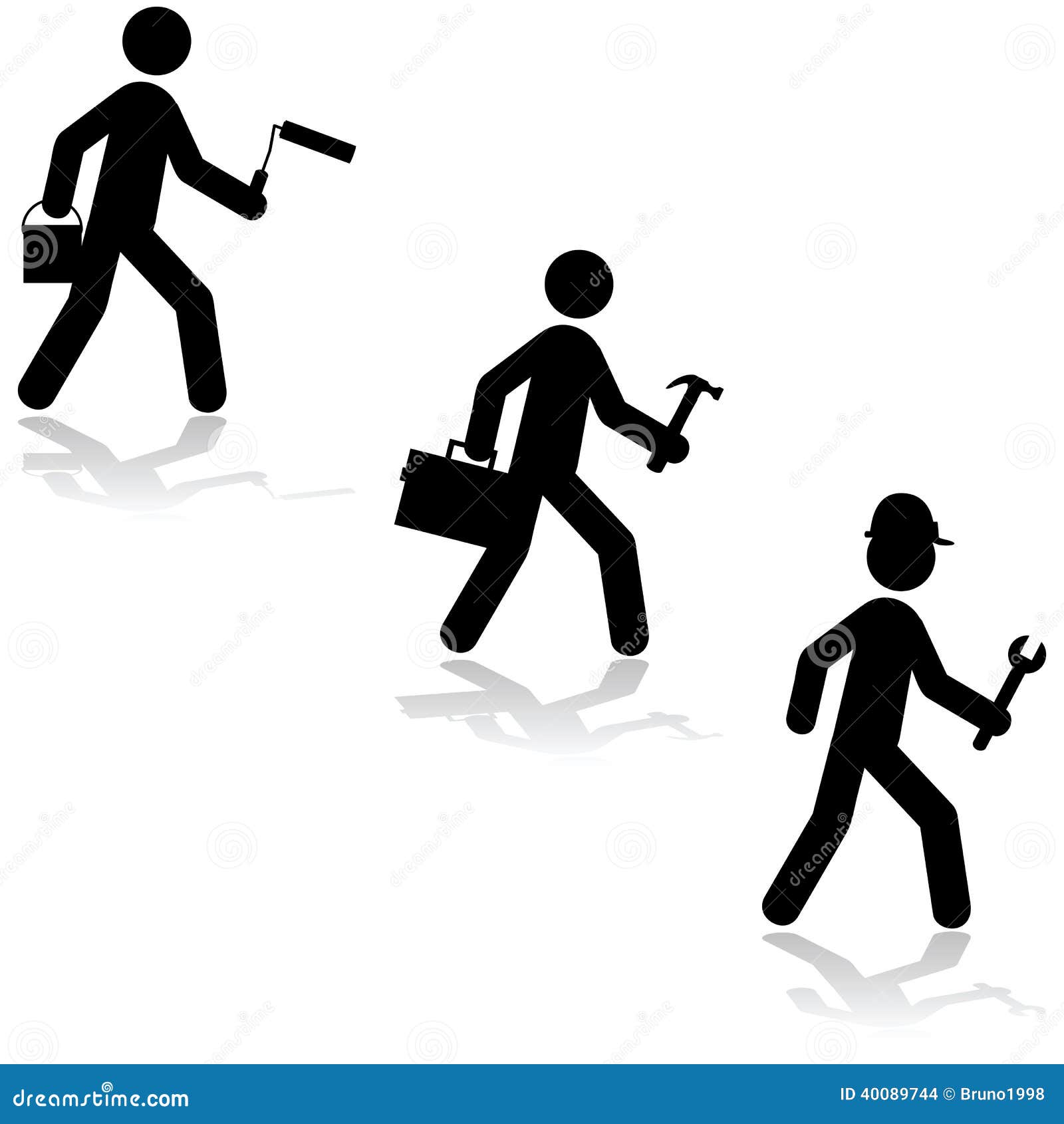 Handymen stock vector. Illustration of reflection, plumber - 40089744