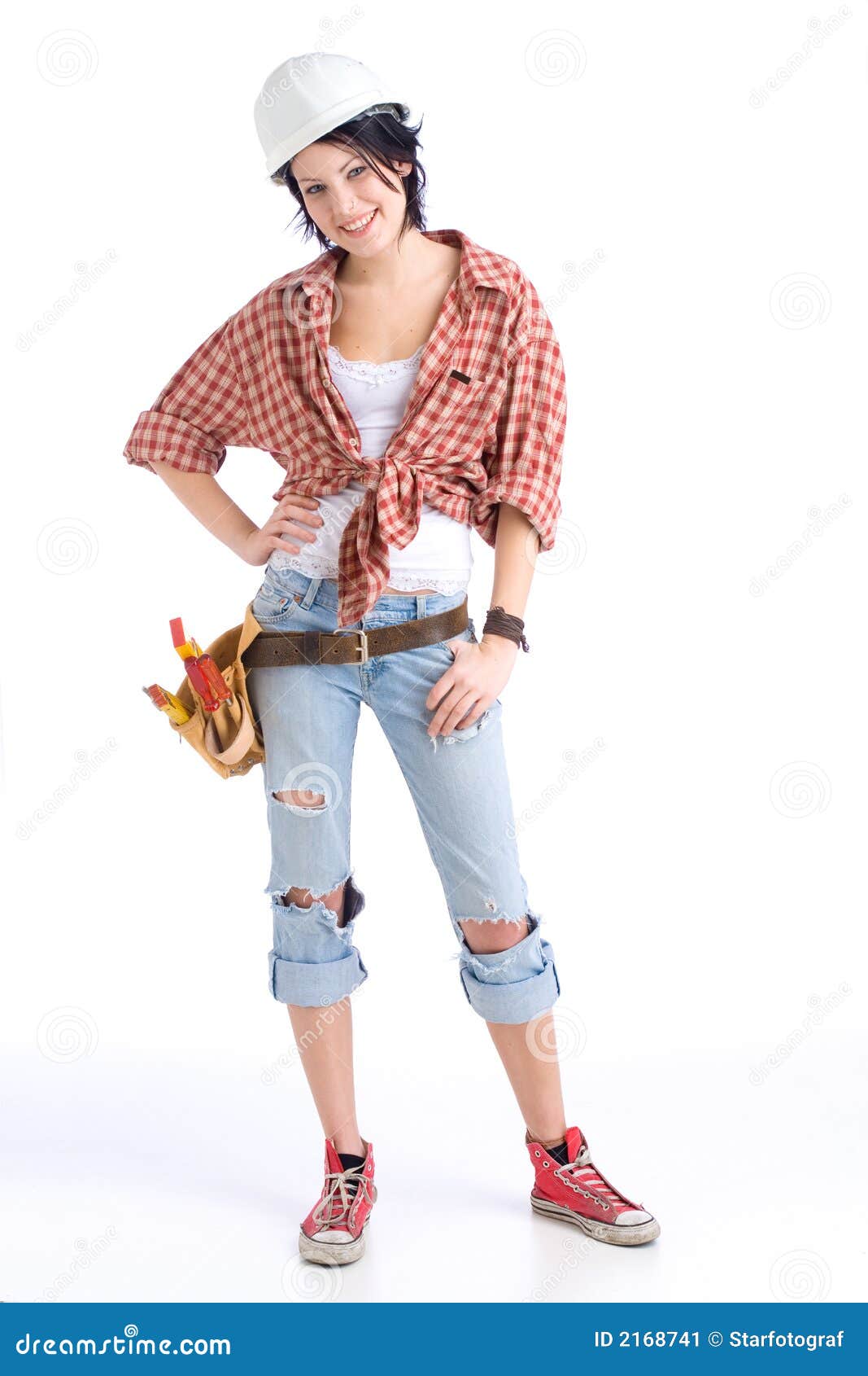 Handywoman stock image. Image of helmet, constructing - 2168741