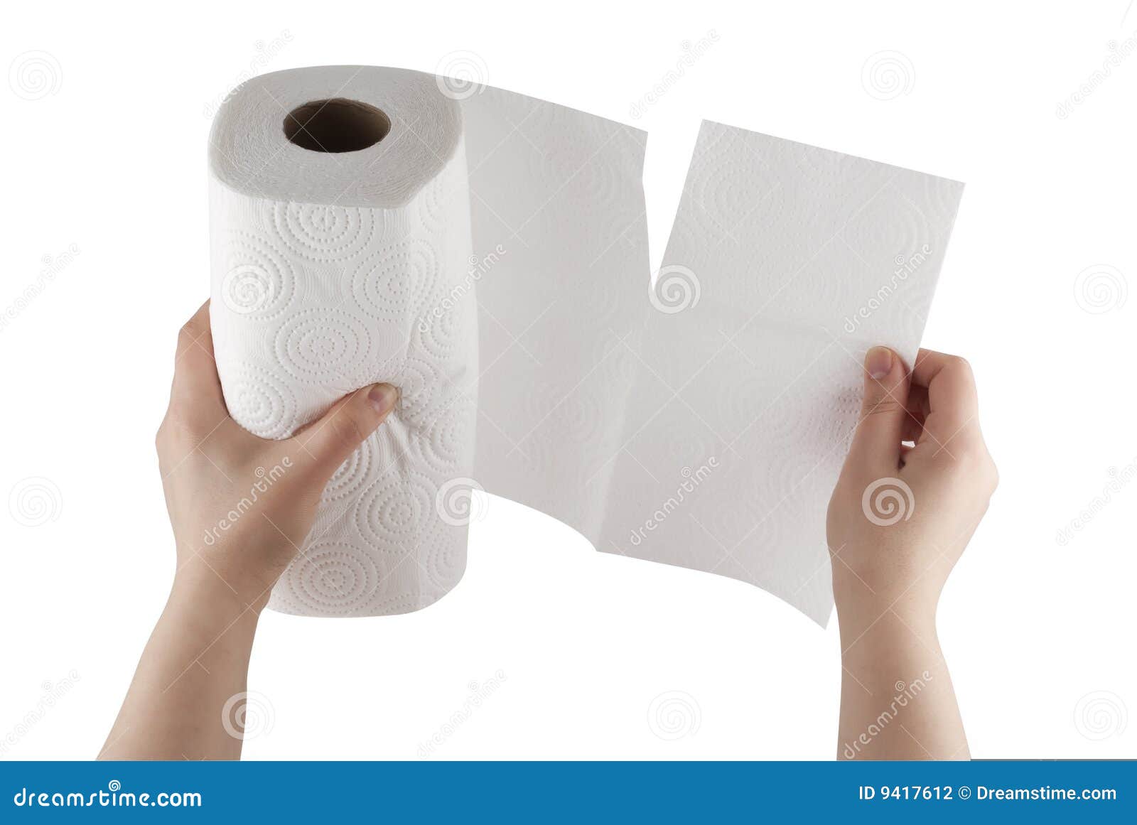 Handzerreißendes Papiertuch Mit Ausschnittspfad Stockfoto - Bild von ...