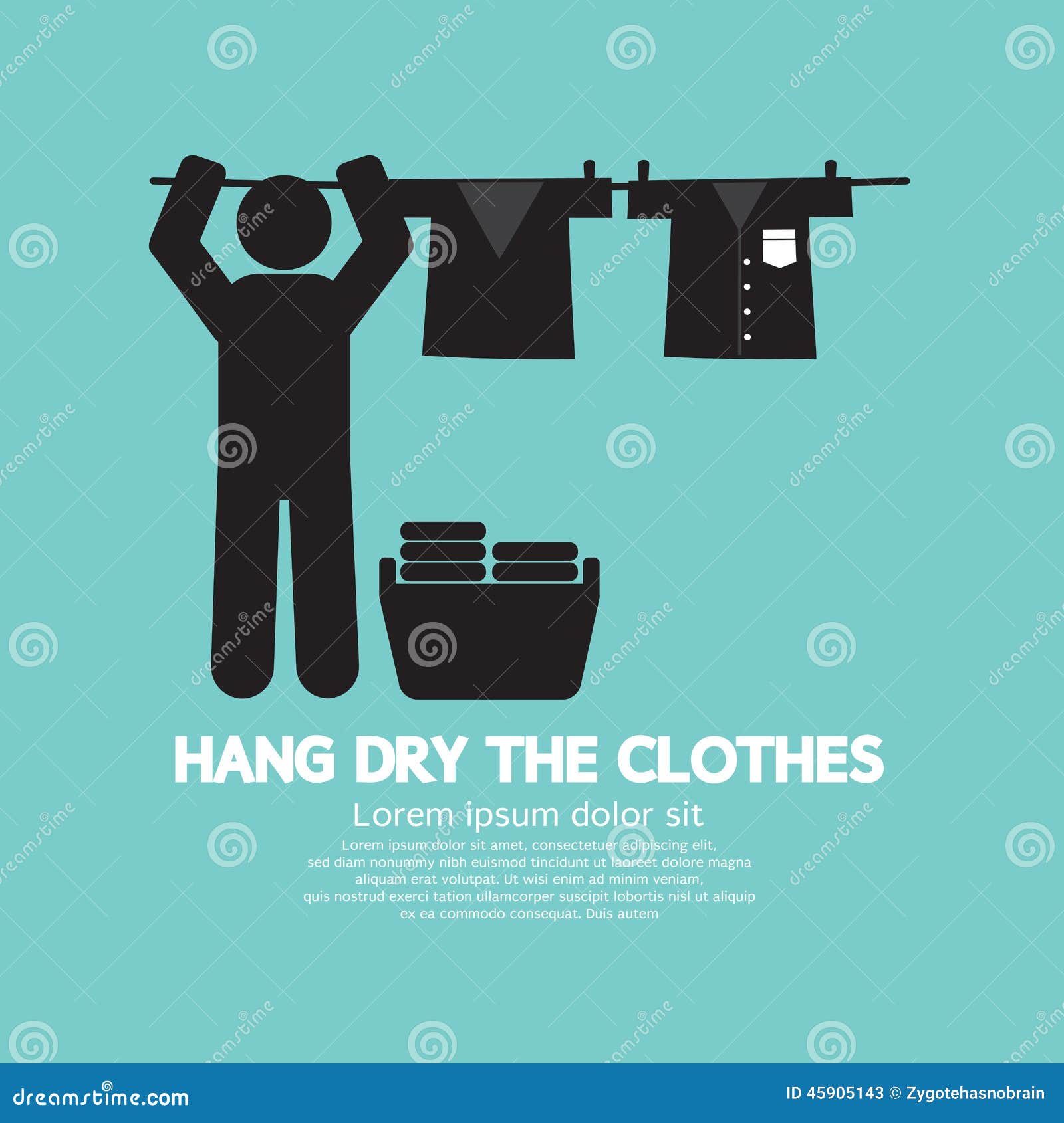 Hang the Clothes on Una Cuerda Para Tender La Ropa Ilustración del ...