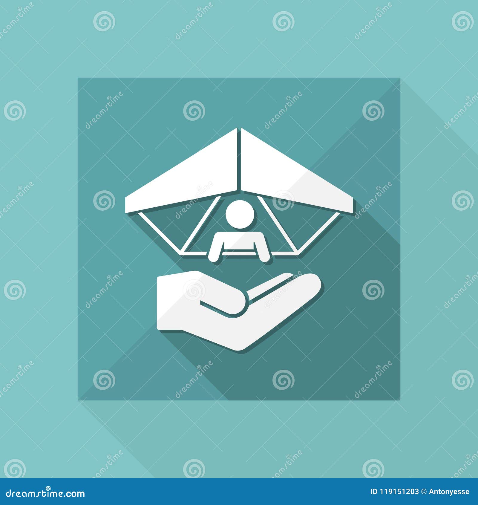 Hang Glider Concept - Minimal Vector Icon Stock Vector - Illustration ...