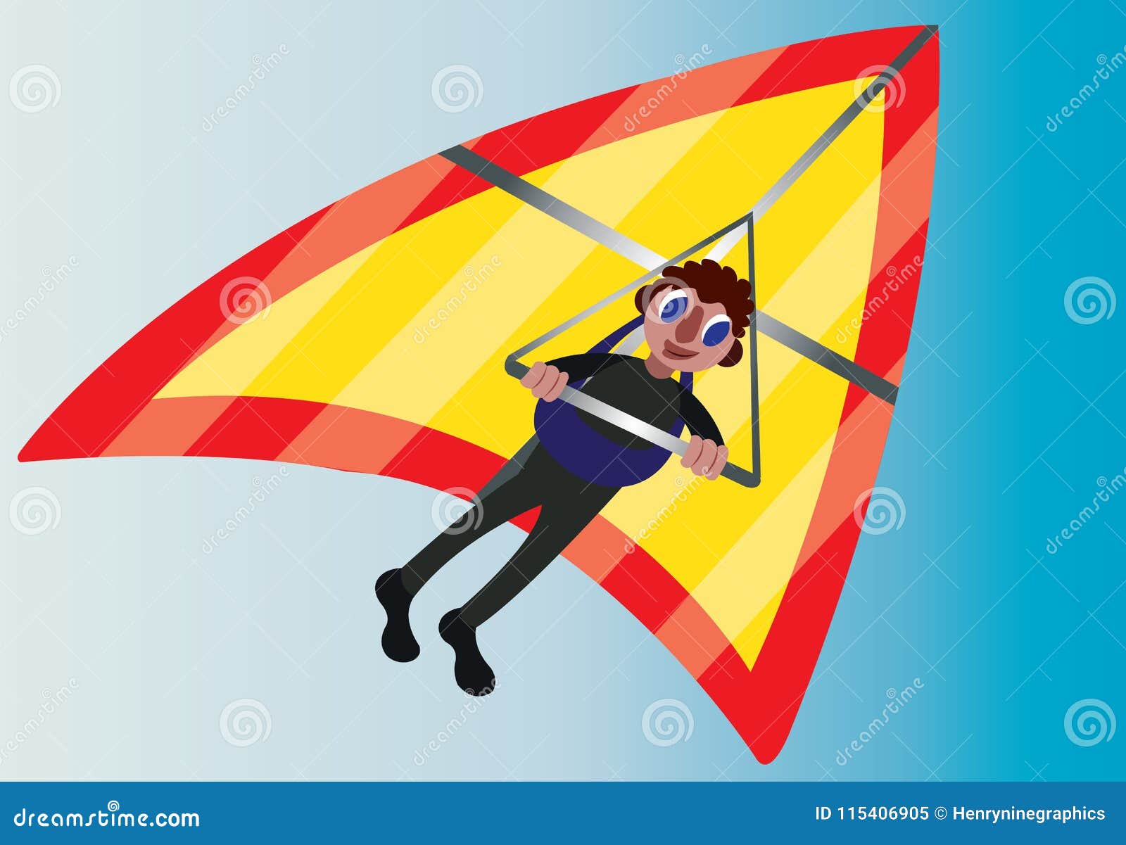 HangGliding for fun stock vector. Illustration of sail - 115406905