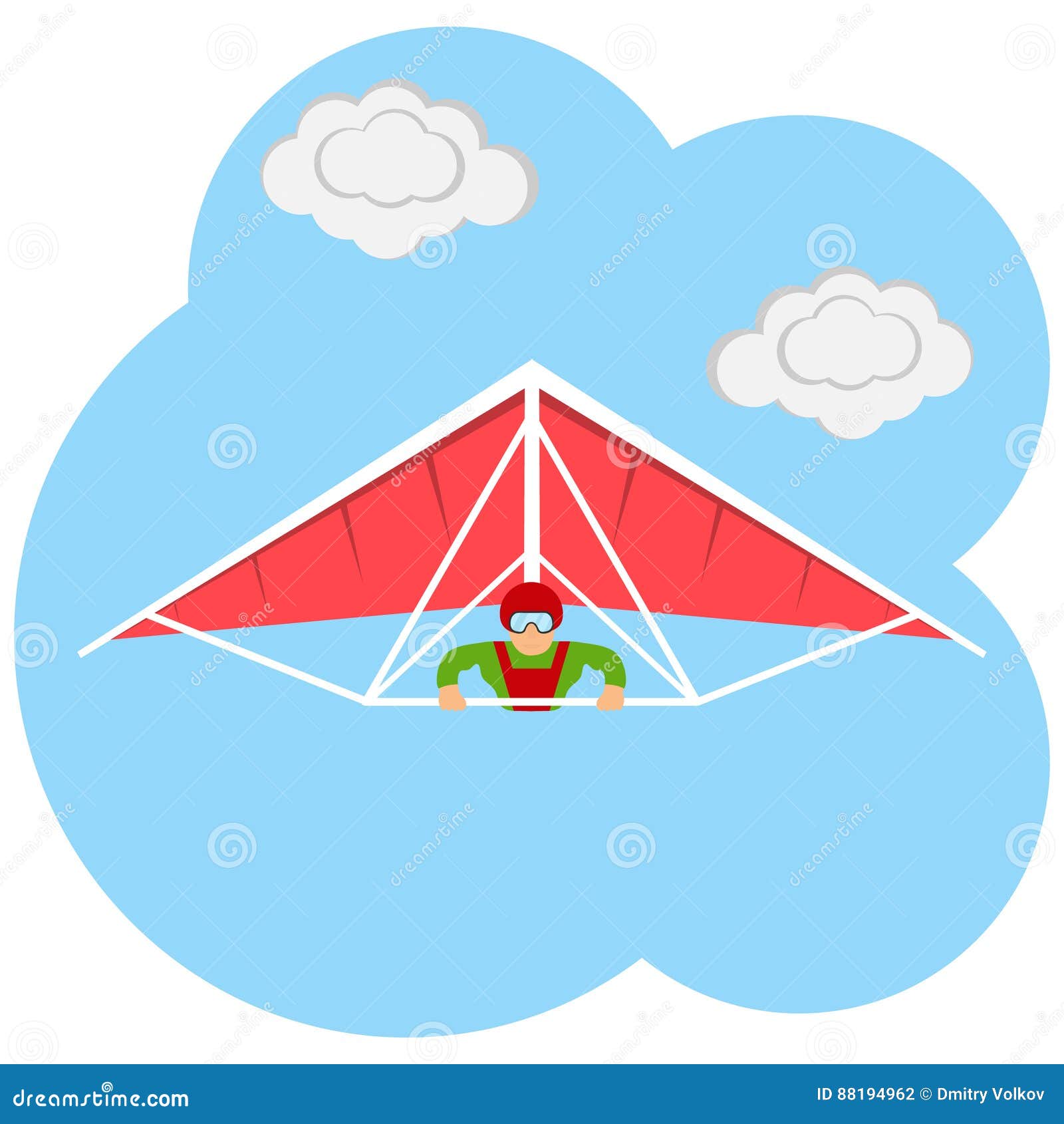 The hang-glider icon stock illustration. Illustration of adrenaline - 88194962