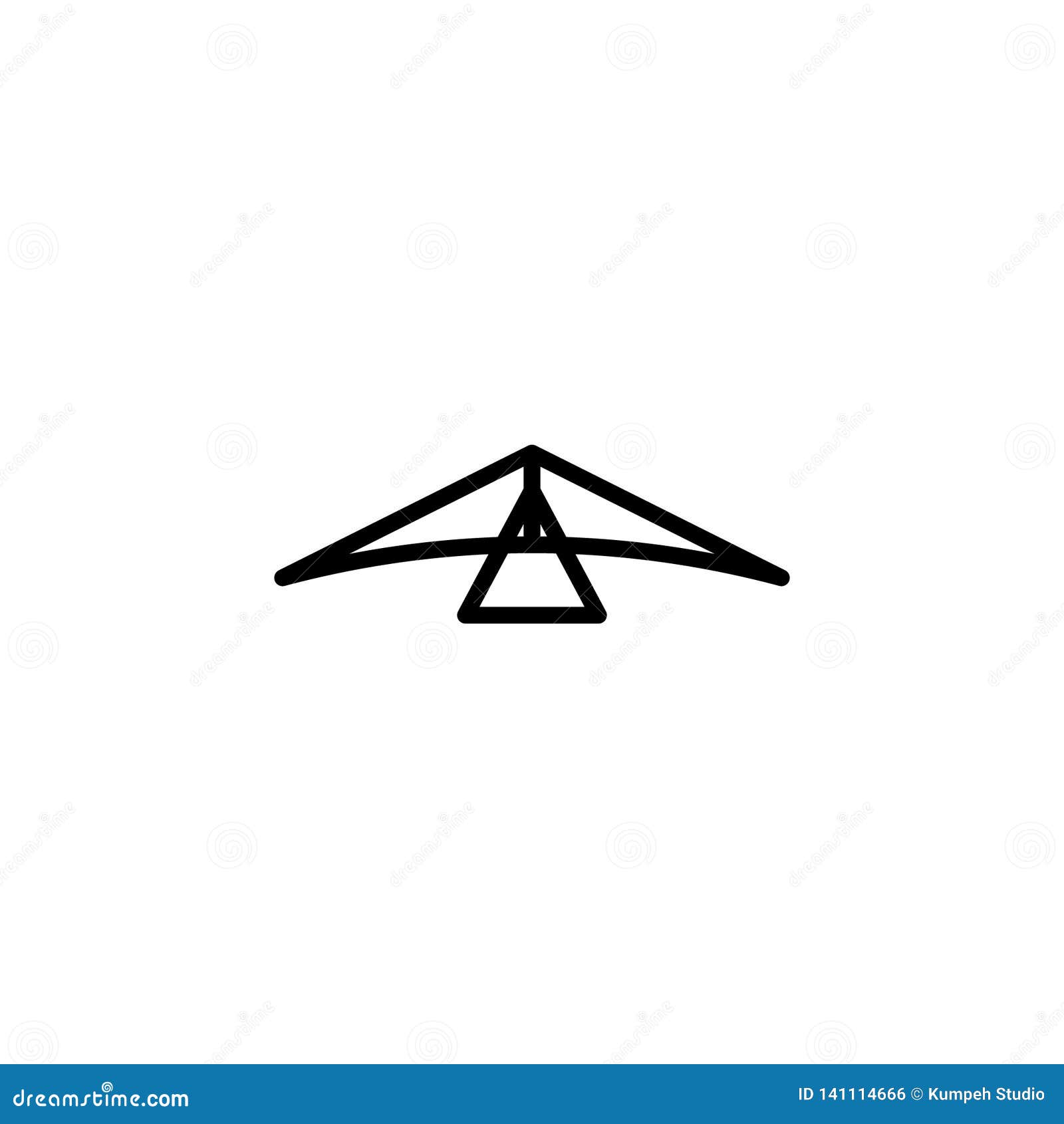 Hang Glider Icon. Line Style Icon Vector Illustration Stock Vector ...