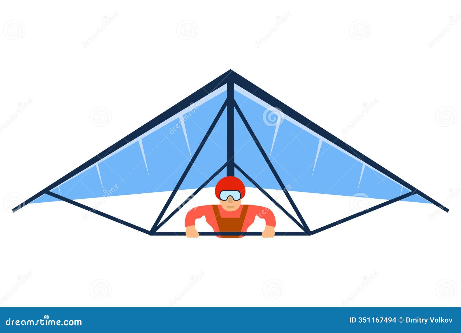 Hang Glider, Hang Glider Icon With Man Isolated On White Background ...