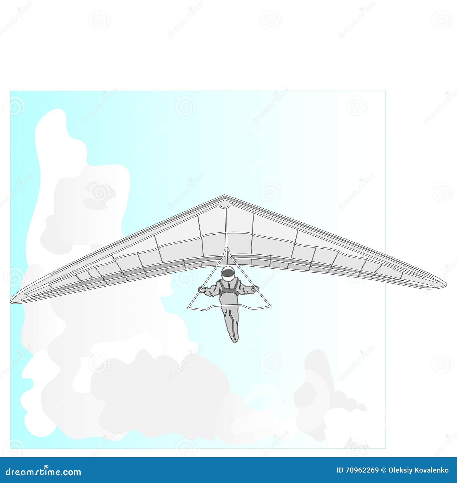 Hang glider vector stock vector. Illustration of piloting - 70962269