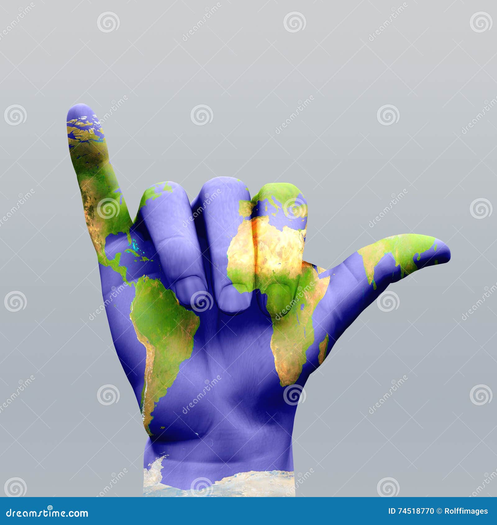 Hang Loose Earth stock abbildung. Illustration von festland - 74518770