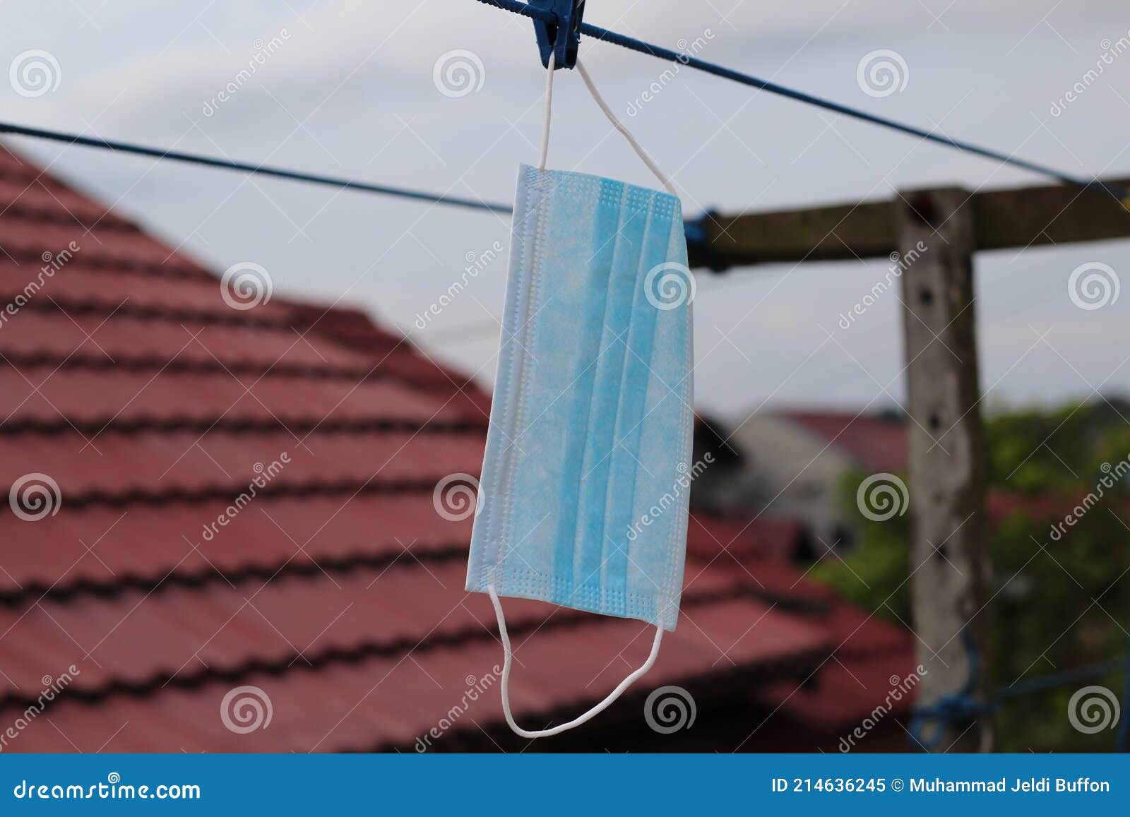 Hang the mask stock image. Image of covid, blue, mask - 214636245