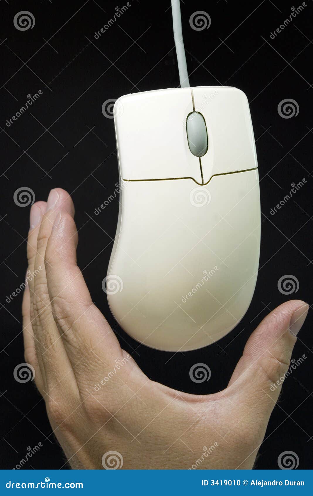Hang mouse on hand stock photo. Image of office, technology - 3419010