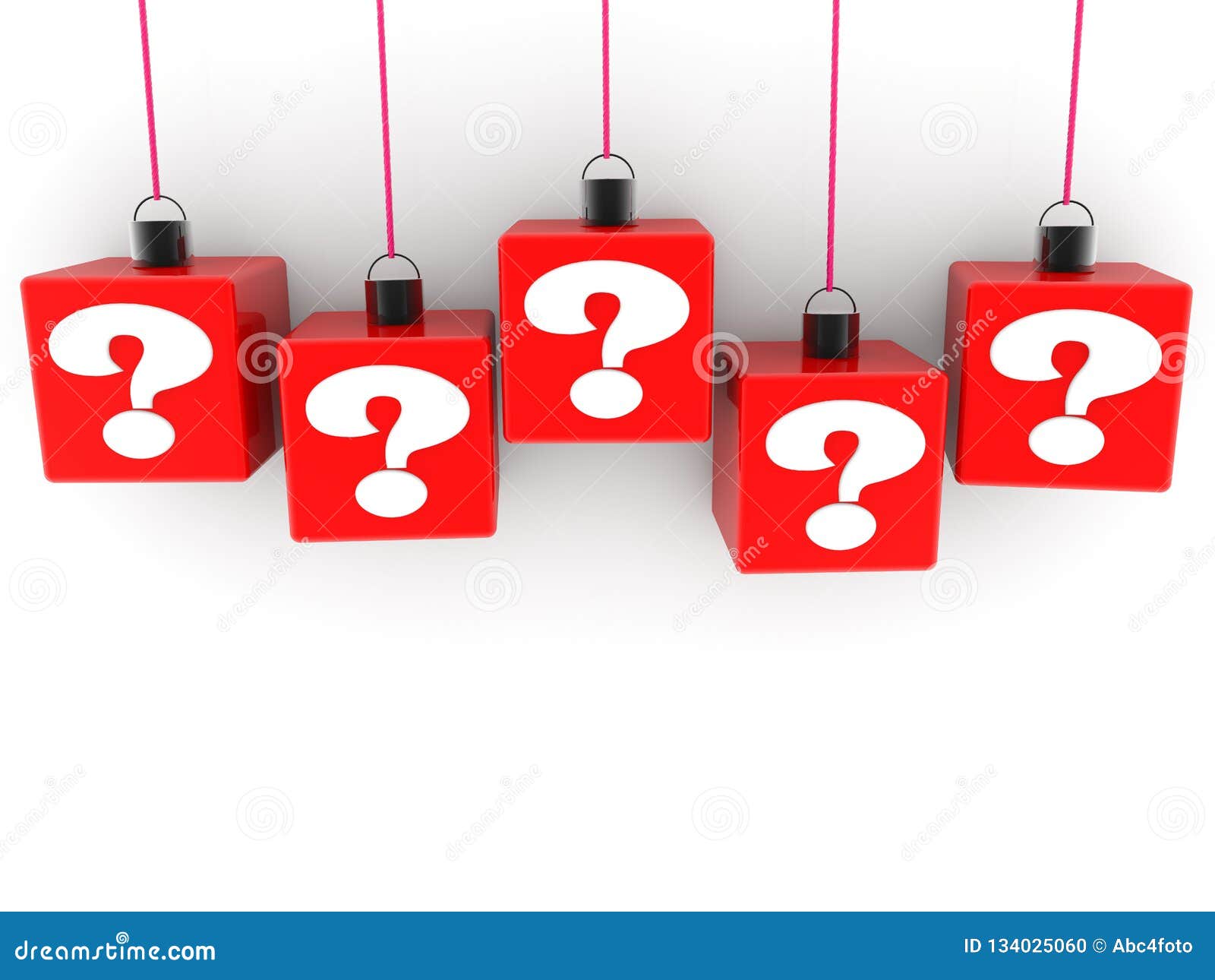 Hang on Red Cubes with Question Marks Concept Stock Illustration ...