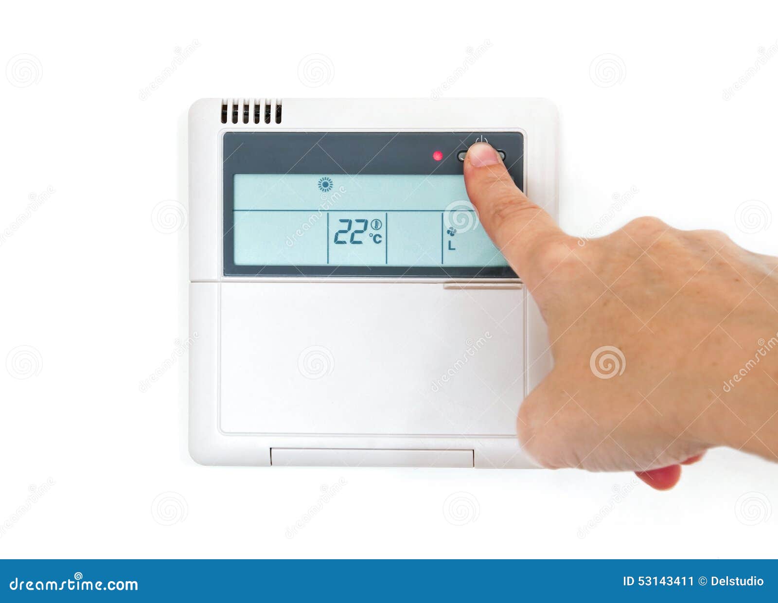 Hang Selecting Home Temperature on Control Panel Stock Image - Image of ...