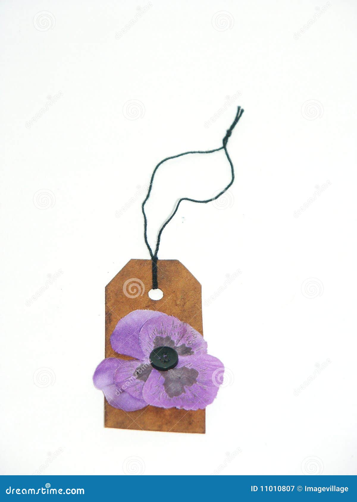 Hang tag with a flower stock image. Image of card, flower - 11010807
