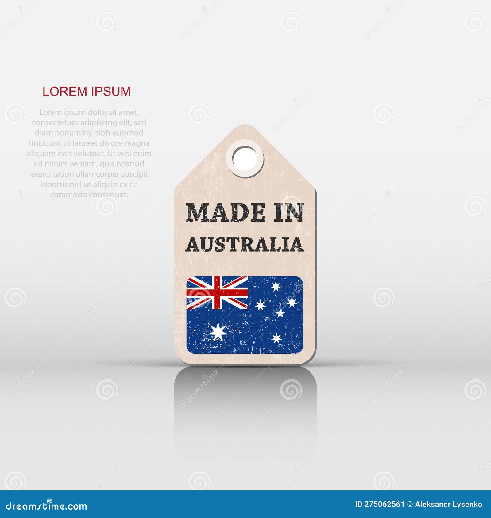 Hang Tag Made in Australia with Flag. Vector Illustration Stock Vector ...