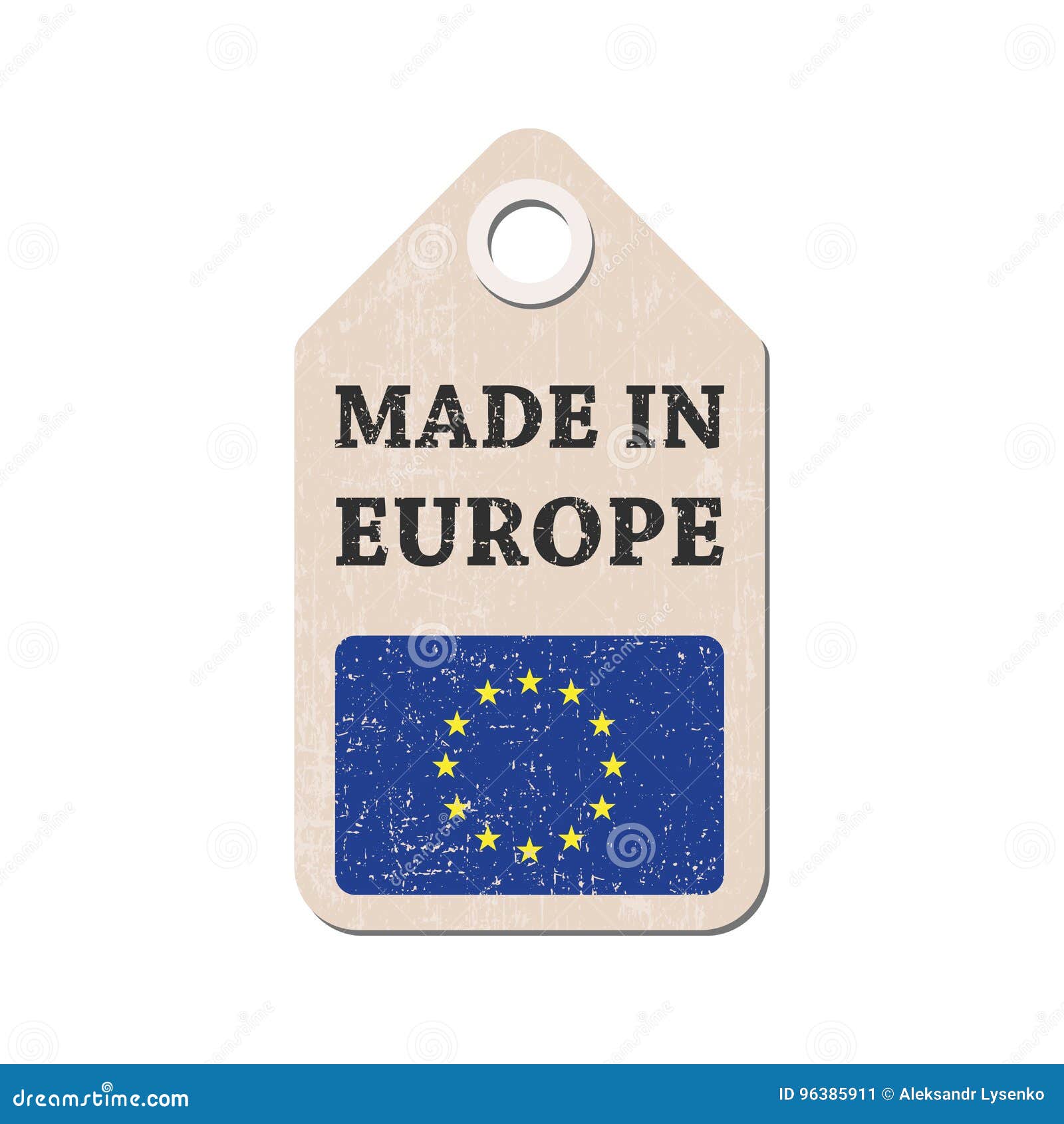 Hang Tag Made in Europe with Flag. Vector Illustration Stock Vector ...