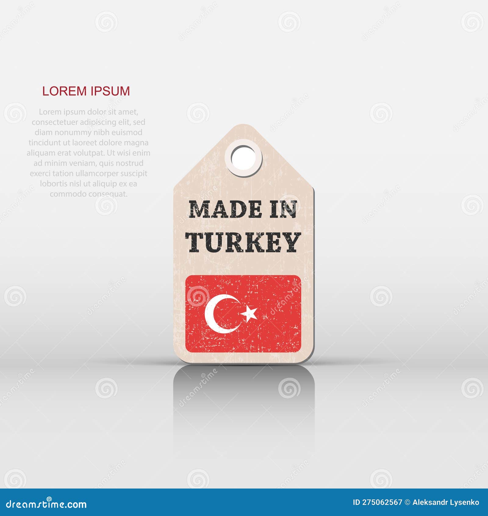 Hang Tag Made in Turkey with Flag. Vector Illustration Stock Vector ...