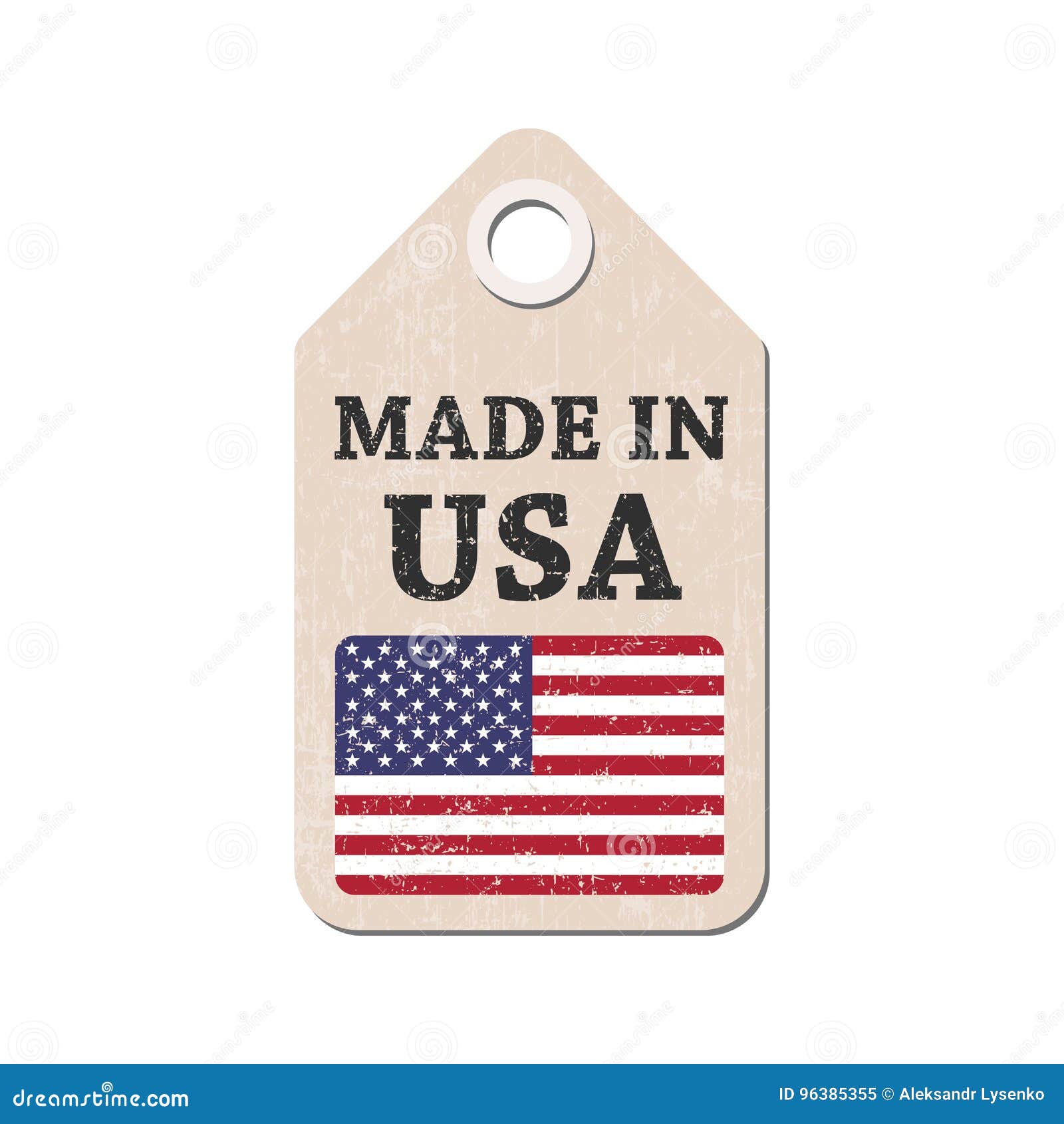 Hang Tag Made in USA with Flag. Vector Illustration Stock Vector ...