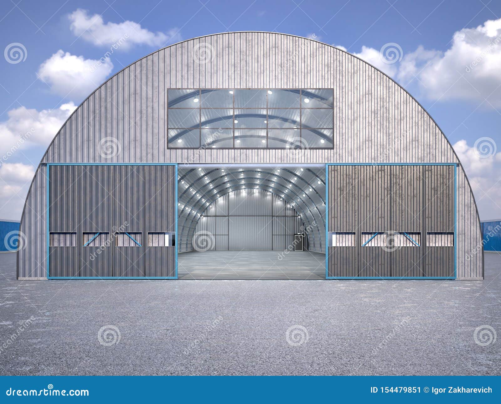 Hangar Exterior On The White Background. Royalty-Free Illustration ...
