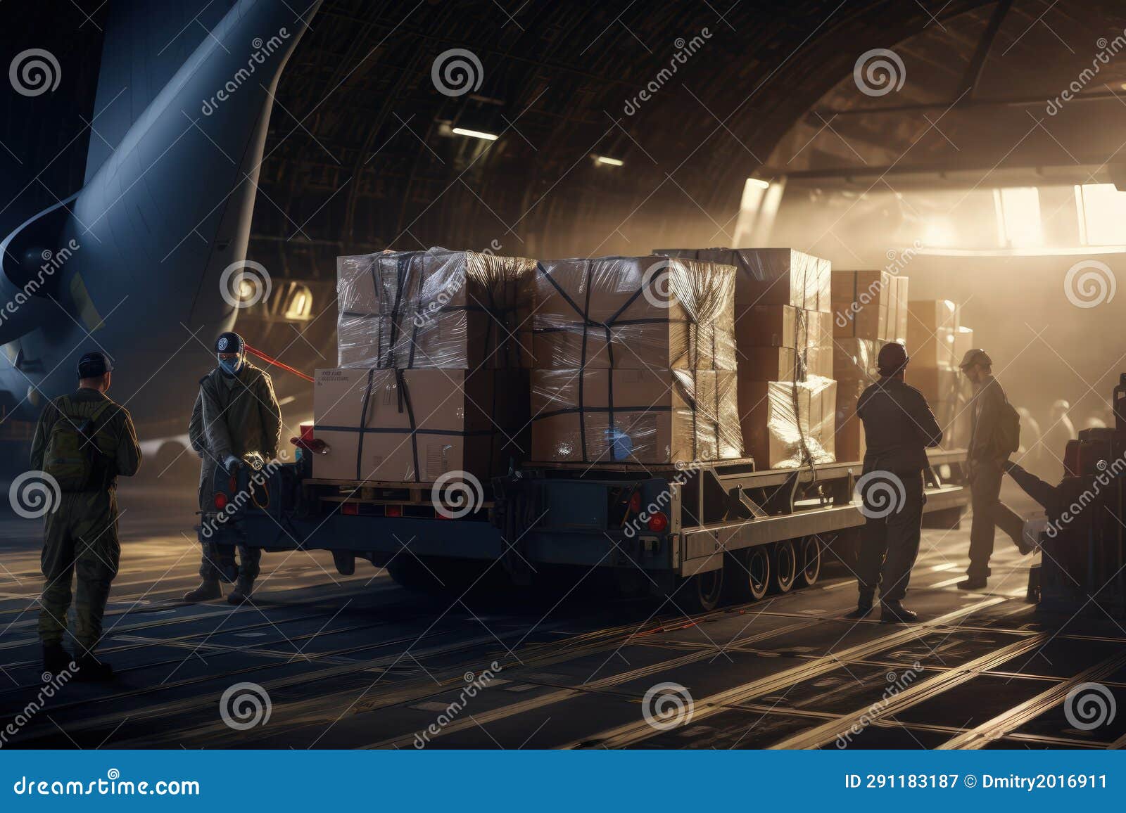 Hangar. Military Air Base. Loading Works Stock Illustration ...