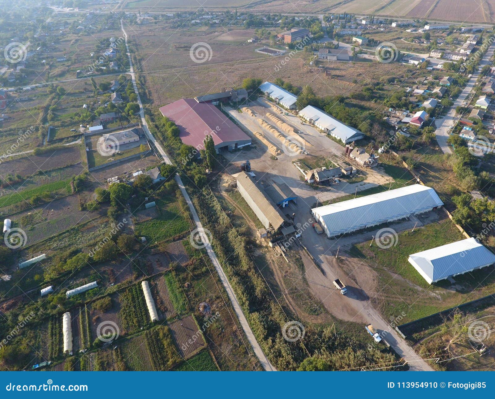 Hangar for Storage of Grain. a Platform for Drying and Sintering Grain ...