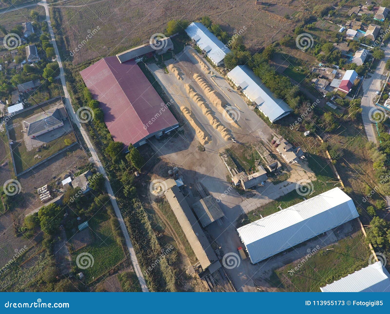 Hangar for Storage of Grain. a Platform for Drying and Sintering Grain ...