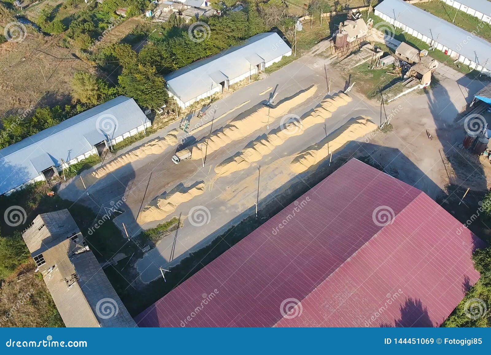 Hangar for Storage of Grain. a Platform for Drying and Sintering Stock ...