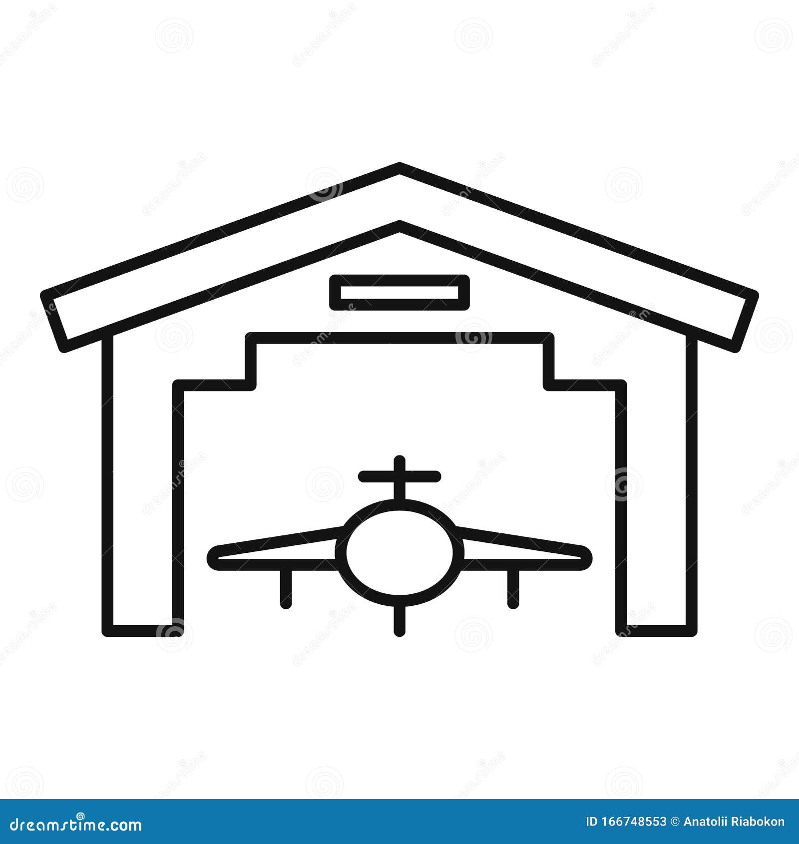 Hangar Terminal Icon, Outline Style Stock Vector - Illustration of icon ...