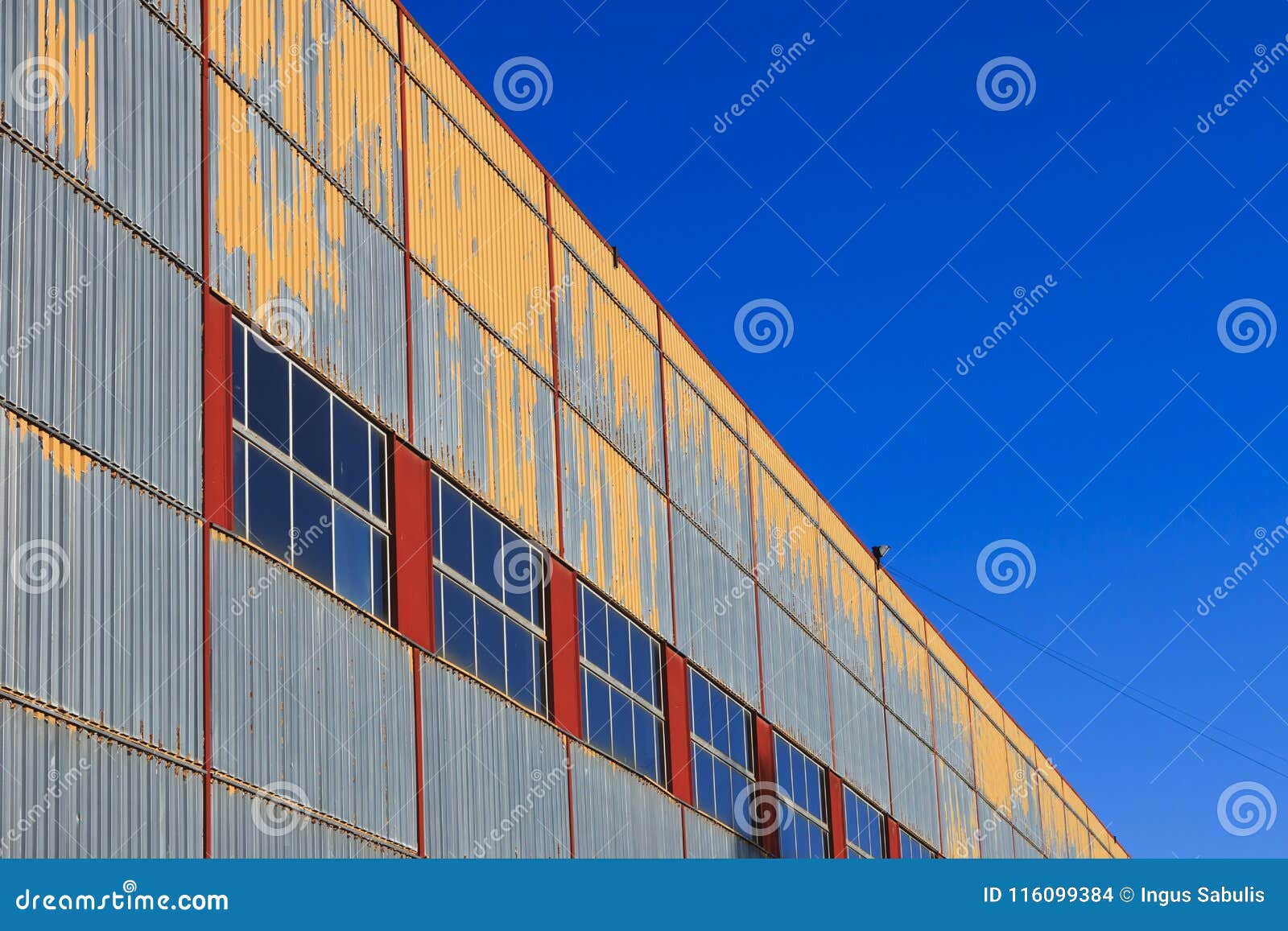 Hangar Type Building in Perspective. Stock Photo - Image of empty ...
