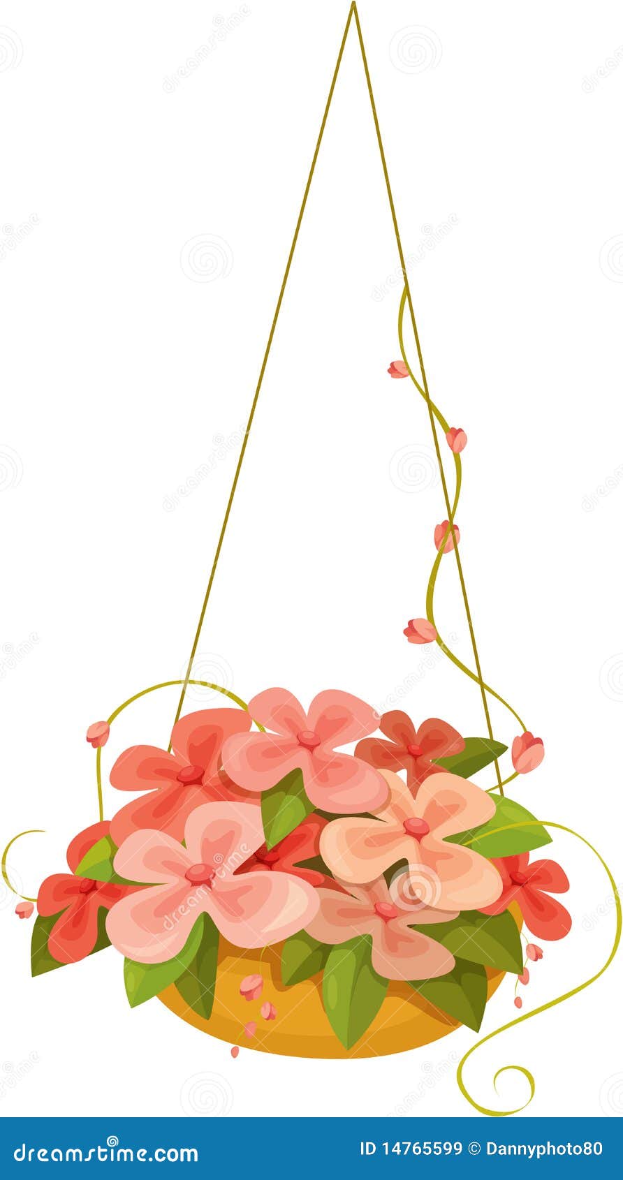 A Hanged Flower Basket stock vector. Illustration of sketch - 14765599