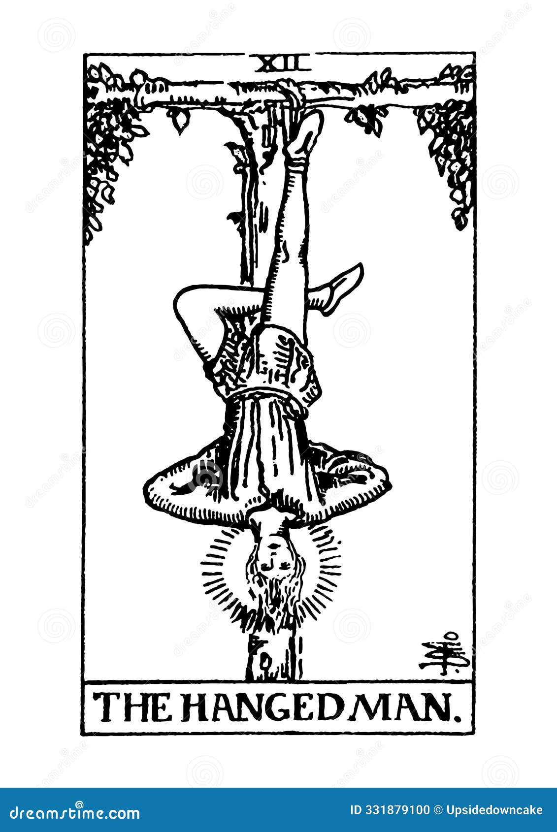 Hanged Man stock vector. Illustration of arcana, destiny - 331879100