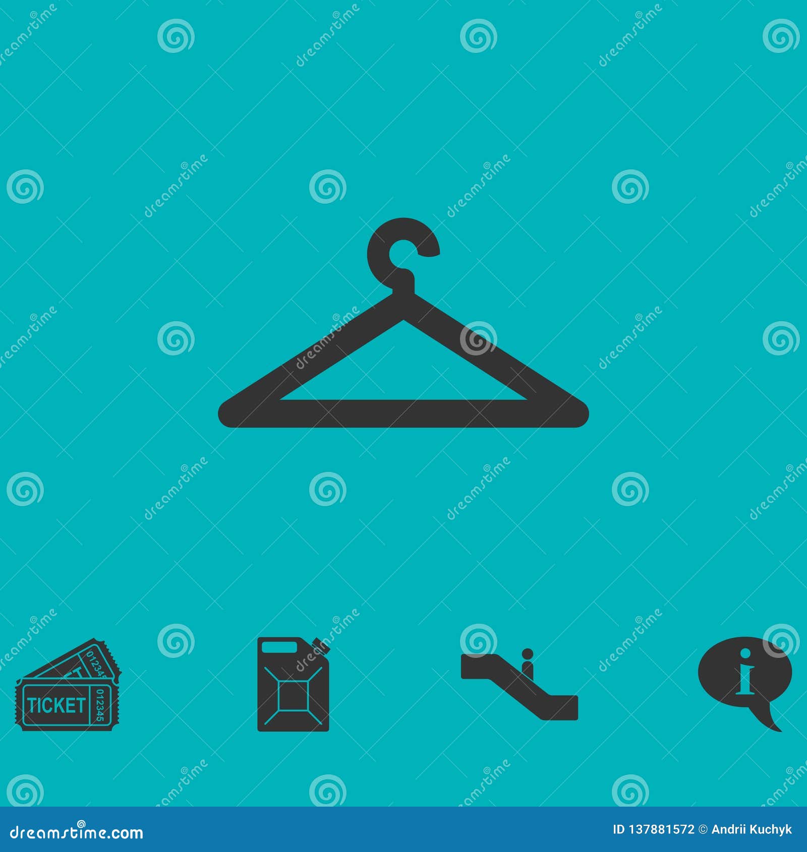 Hanger icon flat stock vector. Illustration of line - 137881572