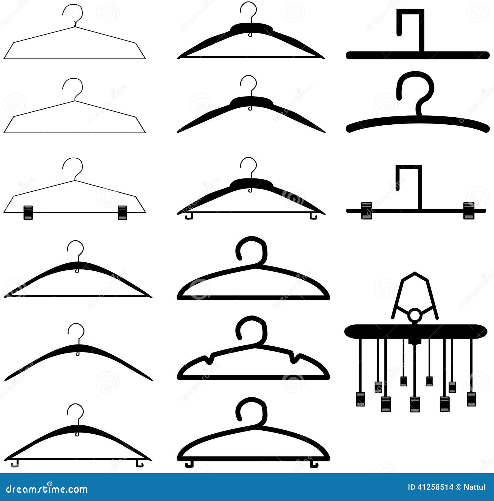 Hanger icon set stock illustration. Illustration of metal - 41258514