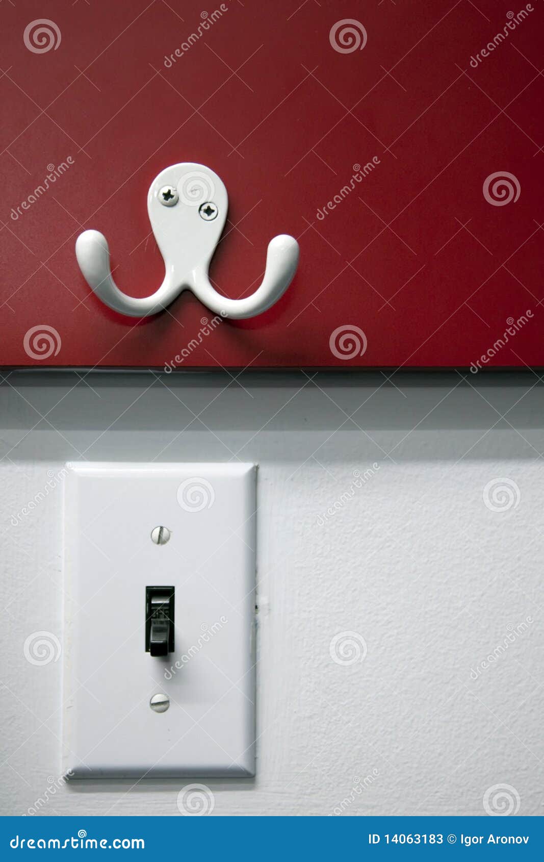 Hanger and light switch stock image. Image of white, head - 14063183